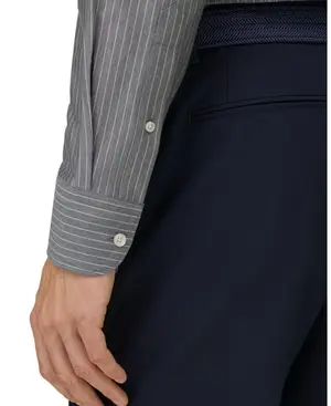 Boggi Milano Striped Japanese Jersey Regular Fit Polo Shirt - Navy Blue