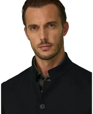 Boggi Milano Diagonal Wool Blend B Tech Blazer - Black