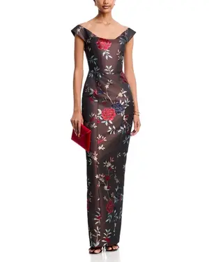SAU LEE Joanna Jacquard Bodycon Gown