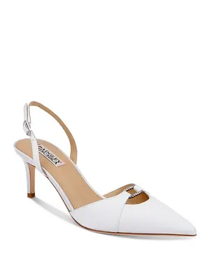 Badgley Mischka Roger Slingback Pumps - White Crepe