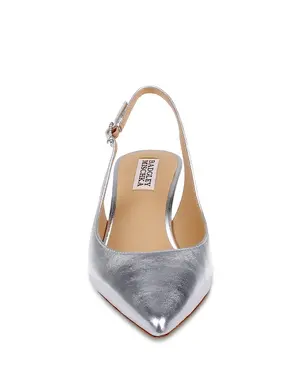 Badgley Mischka Ruthie Ii Patent Leather Slingback Pumps - Silver Metal