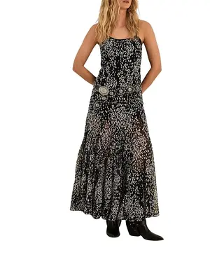 Nasty Gal Spot Godet Hem Strappy Maxi Dress - Black