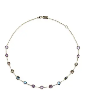 Ippolita 18k Yellow Gold Lollipop Mixed Gemstone Bezel Link Collar Necklace, 16-18 - Mistero