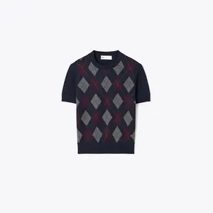 Tory Burch Merino Wool Argyle Sweater
