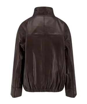 RÓHE Long-sleeved Leather Jacket - Black