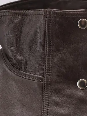 RÓHE Long-sleeved Leather Jacket - Black