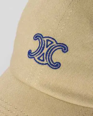 Celine Triomphe Richelieu Cap In Light Cotton Twill