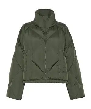MAX MARA Short Down Jacket In Technical Plain-weave Fabric - KAKI
