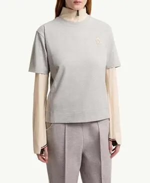 Moncler Logo Patch Cotton Blend T-shirt