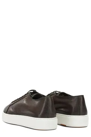 Santoni Heren Sneaker In Bruin Leer