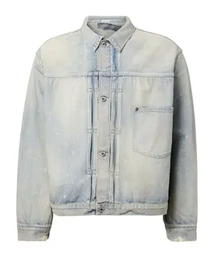 A.PRESSE Effect Pleated Denim Jacket - Bleached