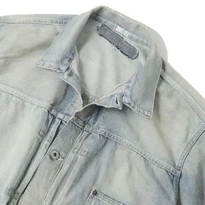 A.PRESSE Effect Pleated Denim Jacket - Bleached