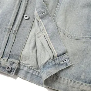 A.PRESSE Effect Pleated Denim Jacket - Bleached