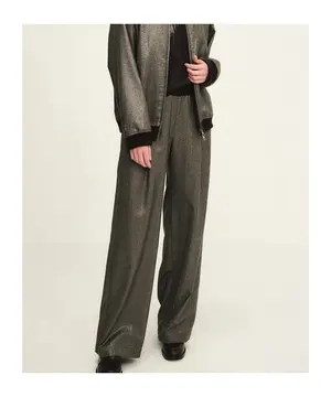 PANICALE Shiny Trousers In Cool Wool
