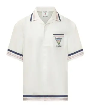 Casablanca Tennis Club Cuban Collar Shirt - No