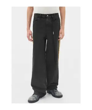 ANN DEMEULEMEESTER Hanno 5 Pockets Straight Leg Loose Trousers With Side Bands