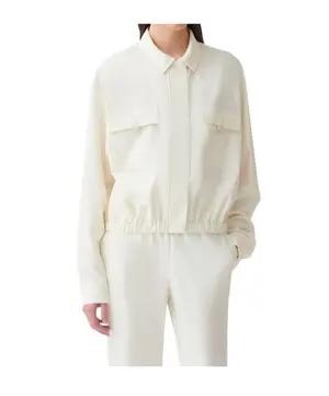 Fabiana Filippi Long-sleeve Casual Jacket With Patch Pockets - White