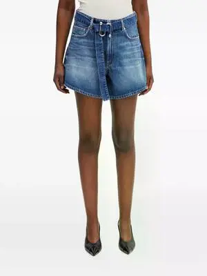 Sportmax Fiesta Belted Faded-effect Shorts