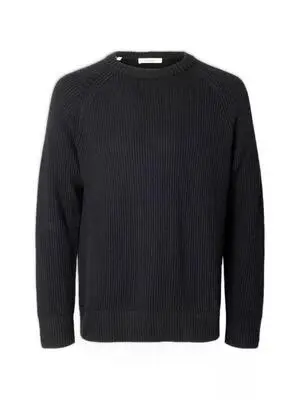 SELECTED Ribbed-knit Crew-neck Sweater