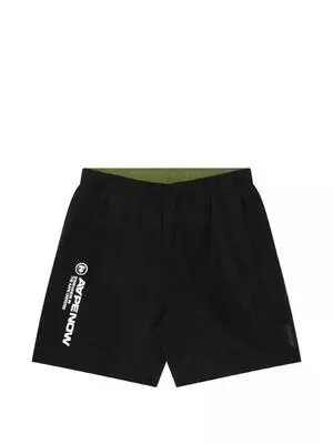 AAPE BY *A BATHING APE Moonface Logo-print Shorts - Black