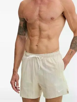 Nike Seersucker-texture Striped Swim Shorts - Neutrals