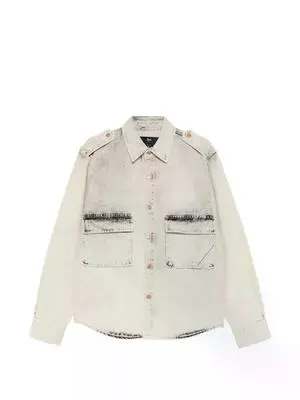 3x1 Kenya Acid-wash Epaulette Denim Jacket
