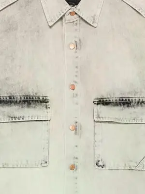 3x1 Kenya Acid-wash Epaulette Denim Jacket