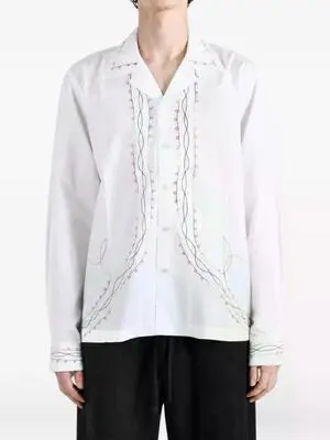BODE Embroidered Long-sleeve Shirt - White