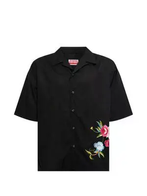 Kenzo Floral-embroidered Camp-collar Shirt