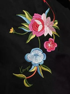 Kenzo Floral-embroidered Camp-collar Shirt