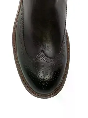 Eleventy Brogue Leather Chelsea Boots