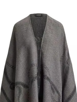 Ralph Lauren Chain-print Fringed Poncho