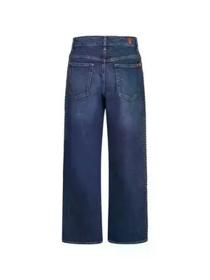 7 For All Mankind Stud-embellished Stovepipe Jeans