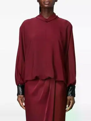 HANITA Sequin-cuff High-neck Top