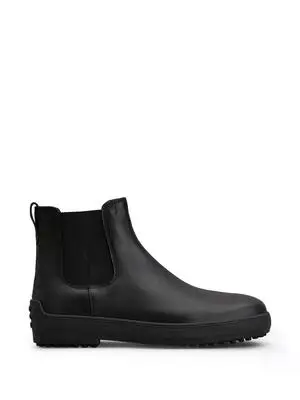 TOD'S Winter Gommino Chelsea Boots In Leather - Black
