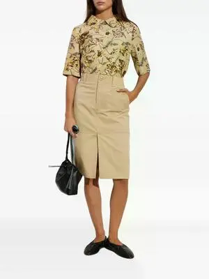Kenzo Front-slit Cotton Skirt