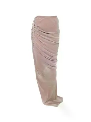 Rick Owens Edfu Ruched Drawstring Maxi Skirt