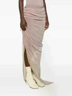 Rick Owens Edfu Ruched Drawstring Maxi Skirt
