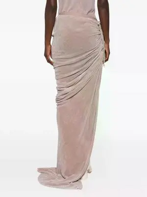 Rick Owens Edfu Ruched Drawstring Maxi Skirt