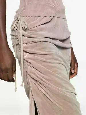 Rick Owens Edfu Ruched Drawstring Maxi Skirt
