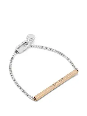 ALLSAINTS Logo-engraved Curb-chain Bracelet - Silver