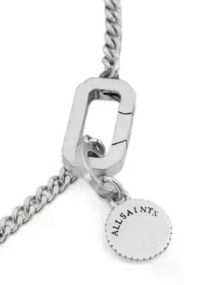 ALLSAINTS Logo-engraved Curb-chain Bracelet - Silver