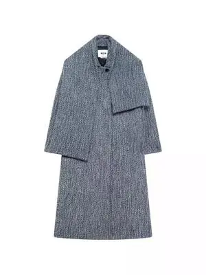 MSGM Scarf-detail Textured Coat