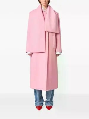 MSGM Scarf-detail Single-breasted Coat