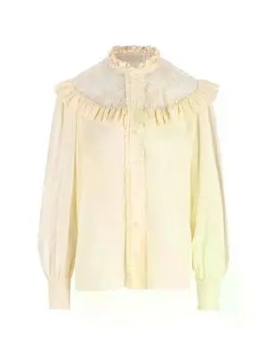 Chloé Ruffled Lace-panel Shirt