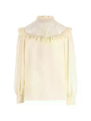 Chloé Ruffled Lace-panel Shirt