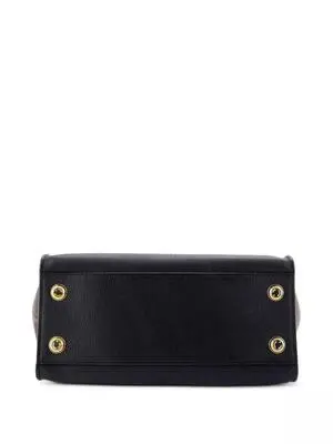 LOUIS VUITTON On My Side Tote Leather With Monogram Canvas Pm Shoulder Bag - Black