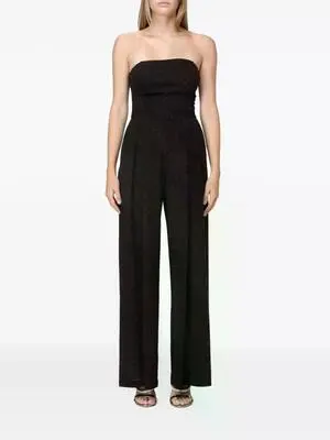 HANITA Glitter-effect Strapless Jumpsuit - Brown