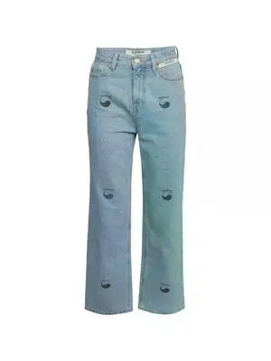 KIMHEKIM Logo-print Straight-leg Jeans - Blue