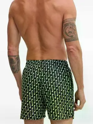 Nike Swoosh-print Swim Shorts - Black